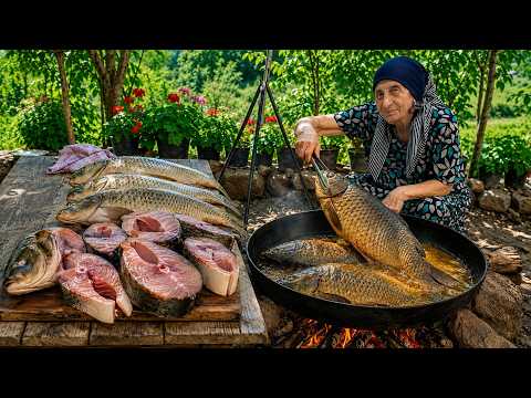 Catching Tons of Sea Carp & Making Crispy Azerbaijani Fried Fish!