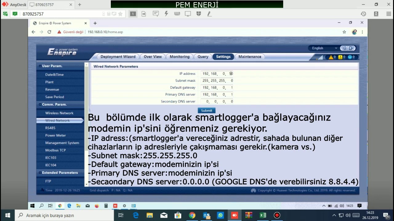 Huawei Smartlogger1000a Kurulum Video v Ethernet - YouTube