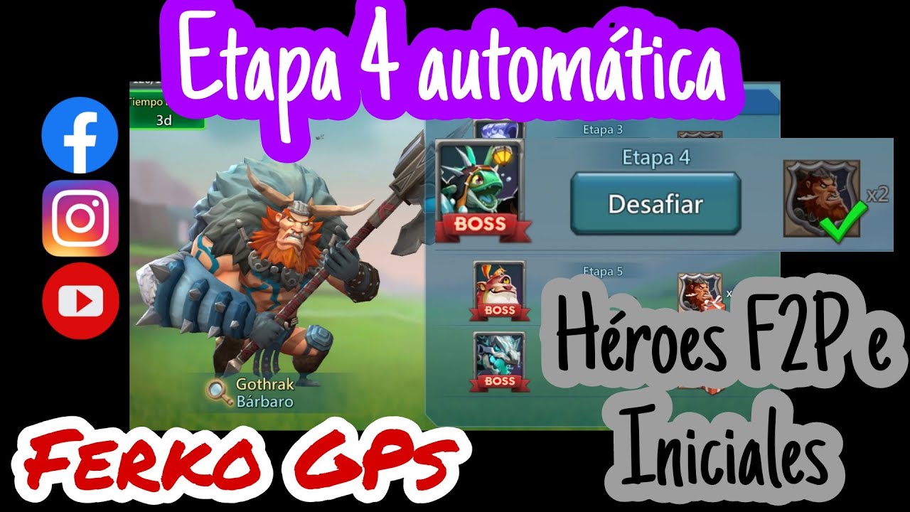 Etapa 4 Desafío - Odisea Barbara - Héroes F2P - Lords Mobile - YouTube
