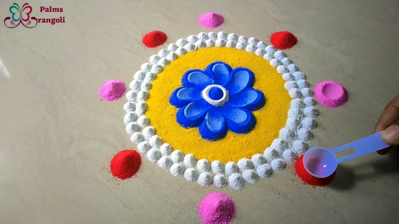 Simple rangoli design| best short rangoli designs| relaxing rangoli ...