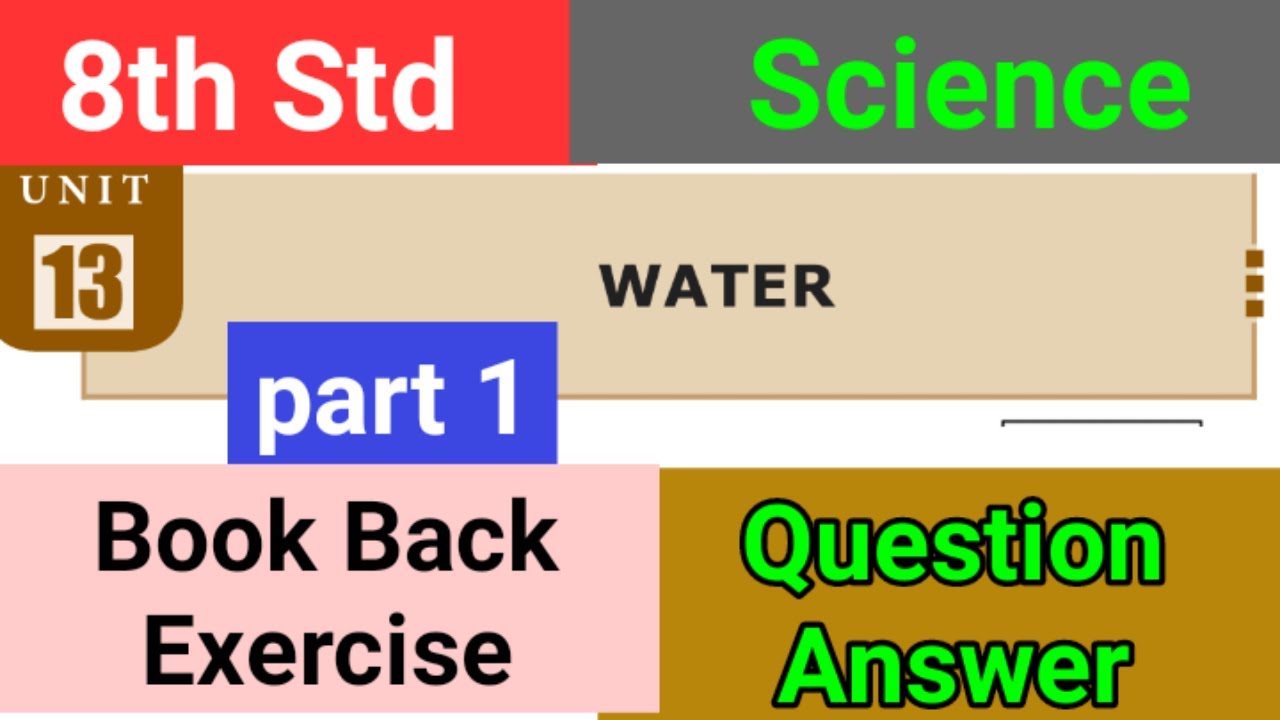 8th Std - Science | Unit 13 - Water | Book Back Exercise | Question And ...