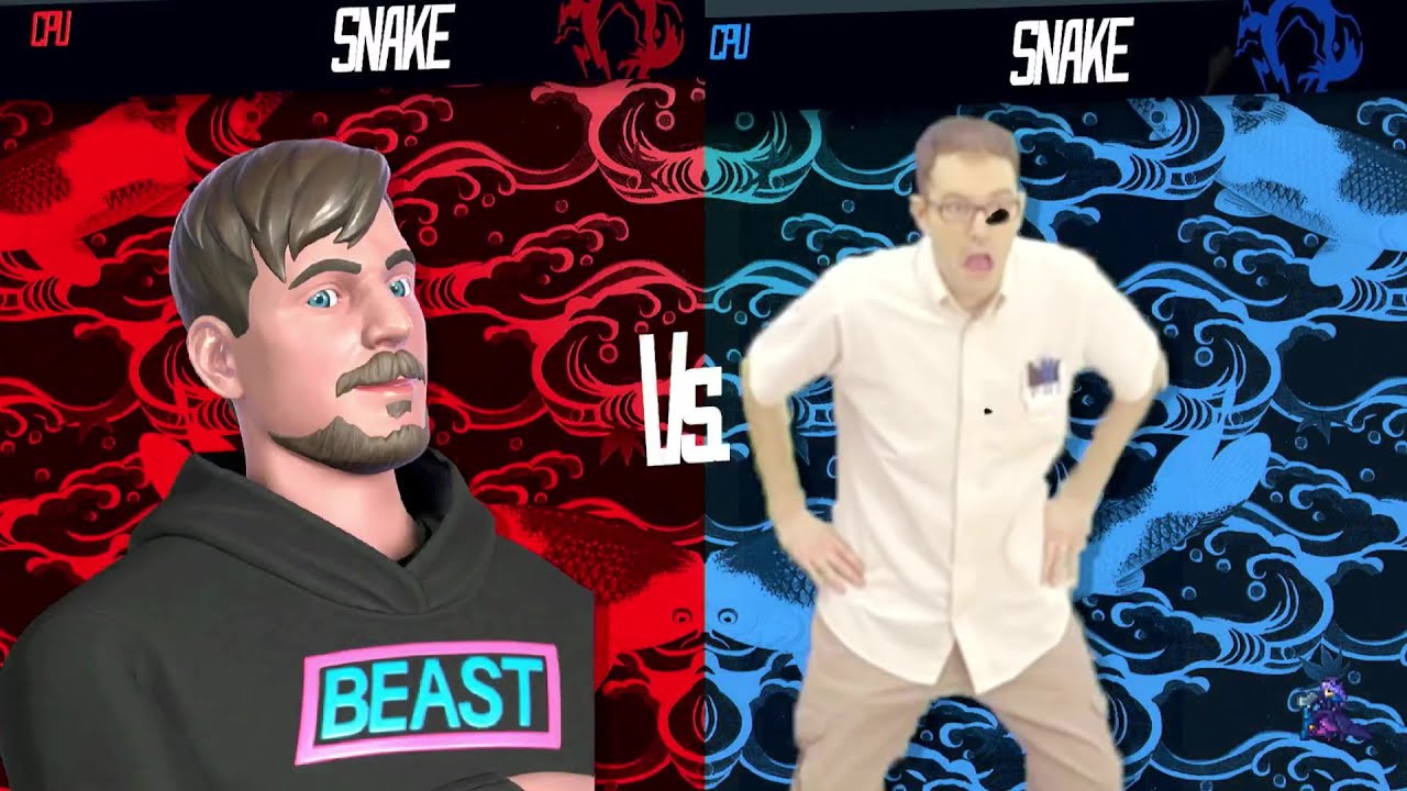 Mr.Beast Vs Angry Video Game Nerd - Super Smash Bros Mods - YouTube