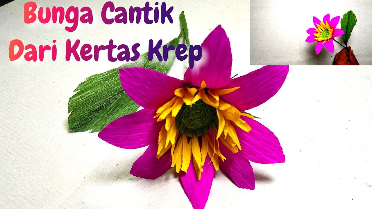 KERAJINAN TANGAN MEMBUAT BUNGA DARI KERTAS KREP - BUNGA KERTAS CREPE ...