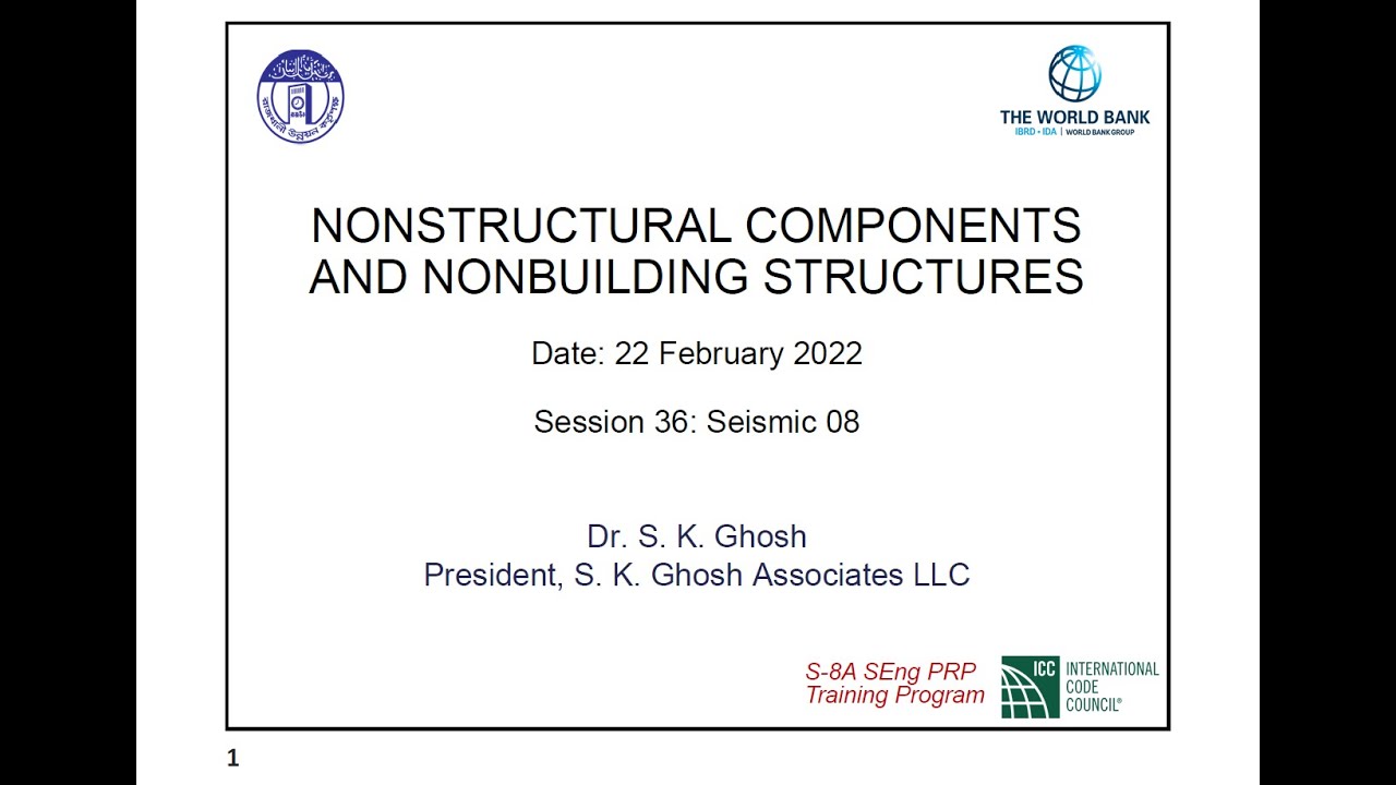 Session 36 | Seismic 8 - Nonstructural Components and Nonbuilding ...