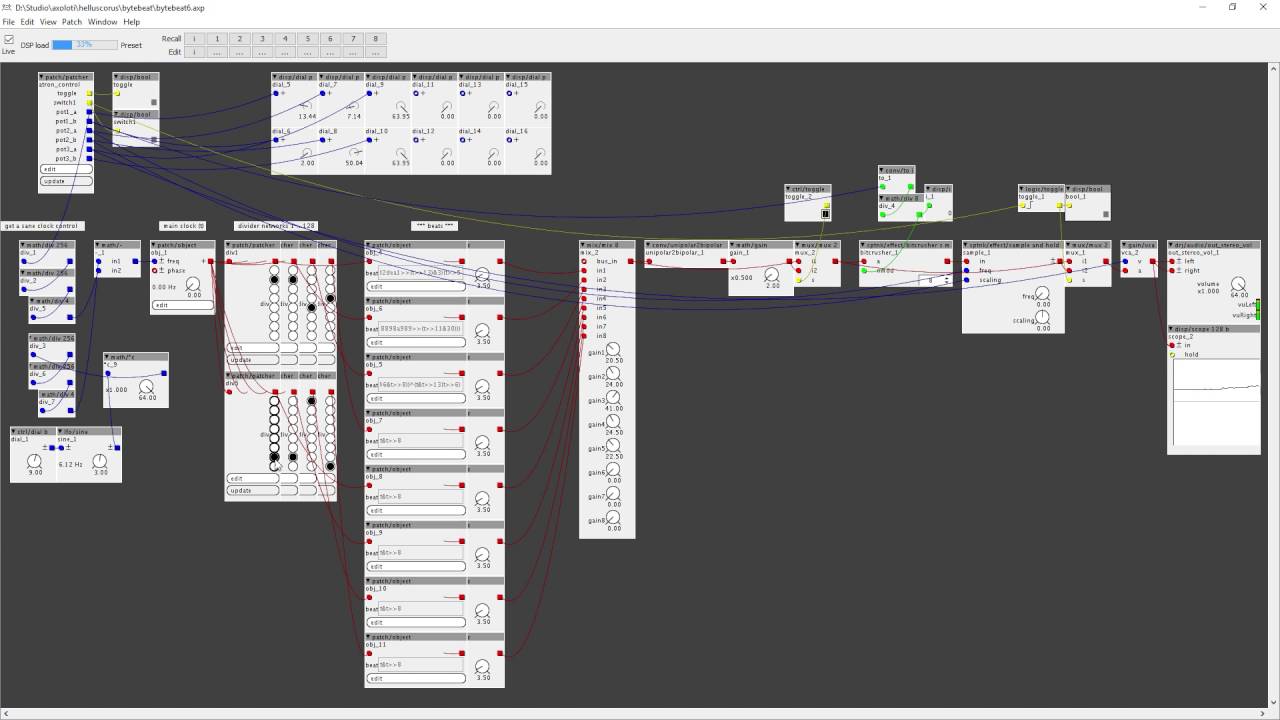 Axoloti bytebeat machine - YouTube