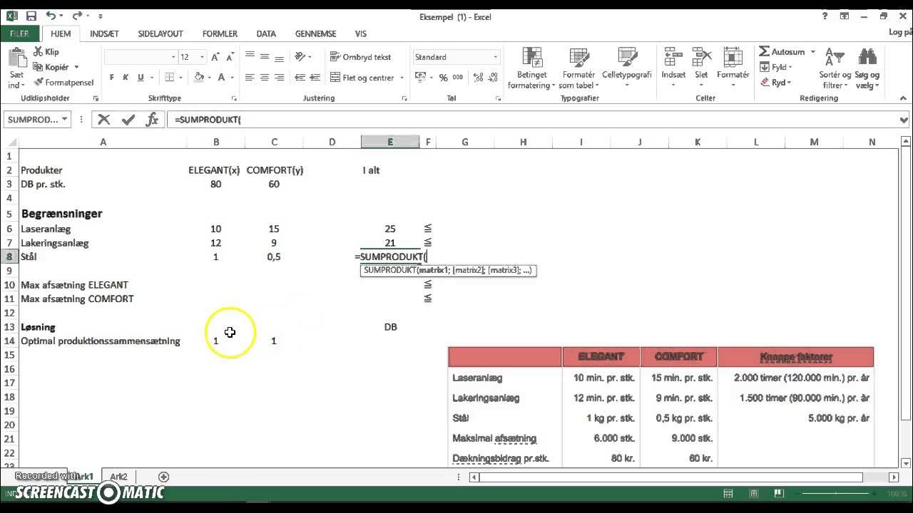 Lineær programmering Excel - YouTube