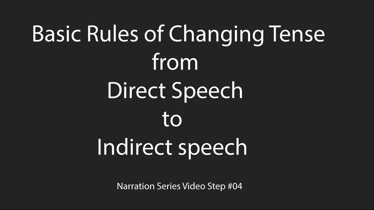 Basic rules of changing tense in narration from Direct Speech to ...