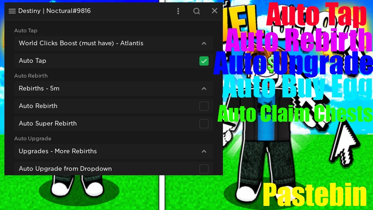 Clicker Heroes AutoTap AutoRebirth AutoEgg Pastebin | Roblox - YouTube