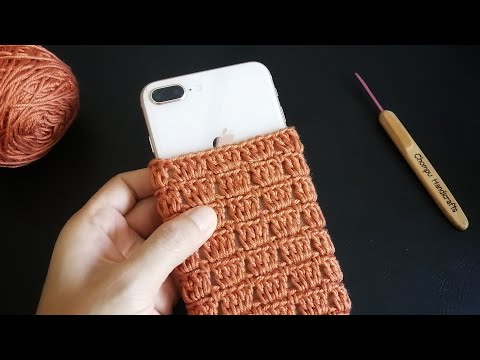 Super easy DIY crochet phone case - Pattern for the beginner - Step by ...