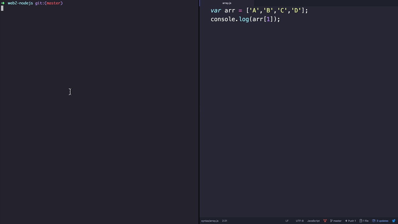 Node.js-21.JavaScript-배열 - YouTube