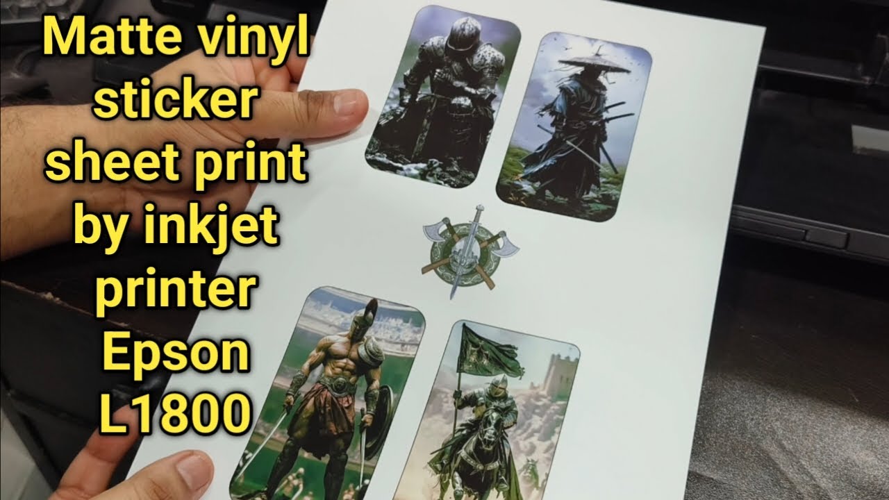Matte vinyl sticker sheet print by inkjet printer Epson l1800|# ...