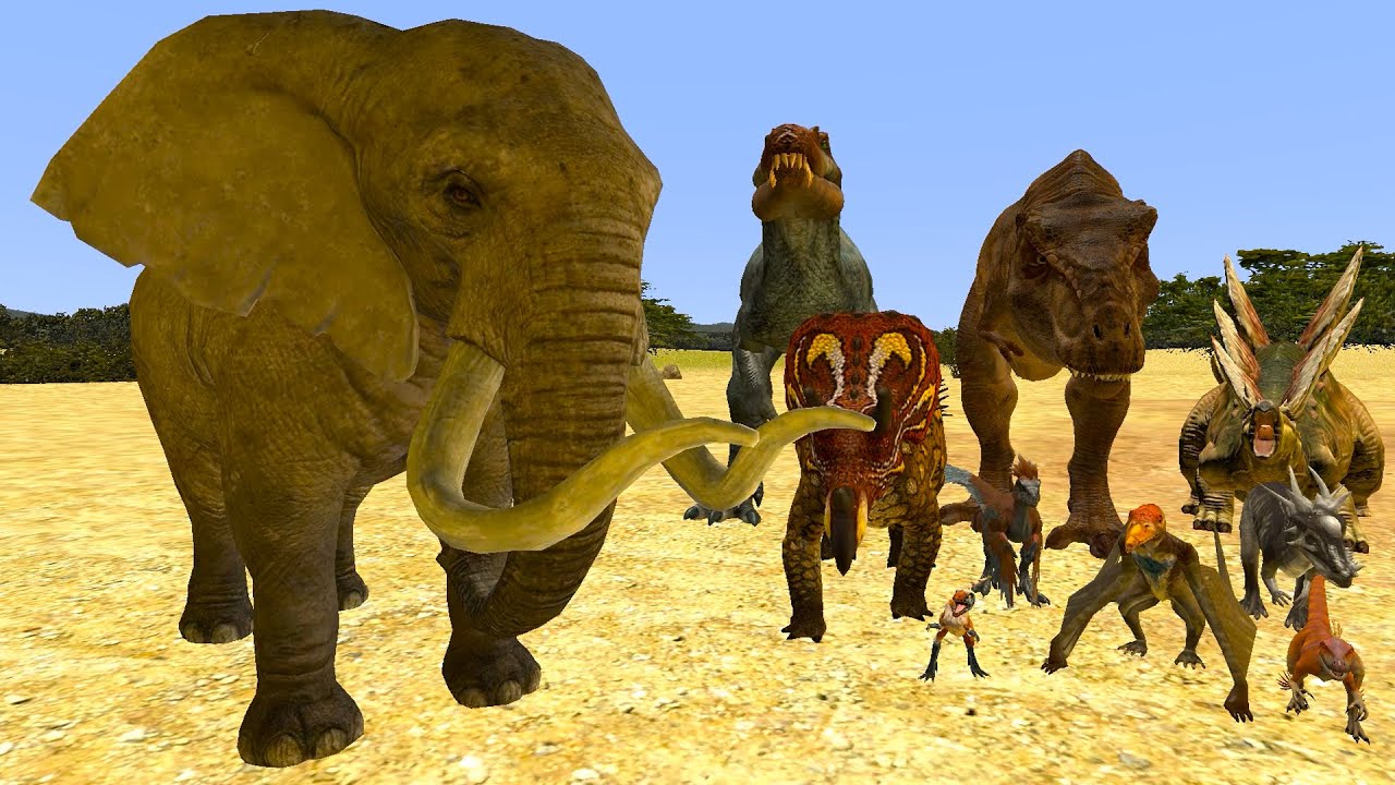 New Elephant vs All Dinosaurs in Jurassic World Evolution - YouTube