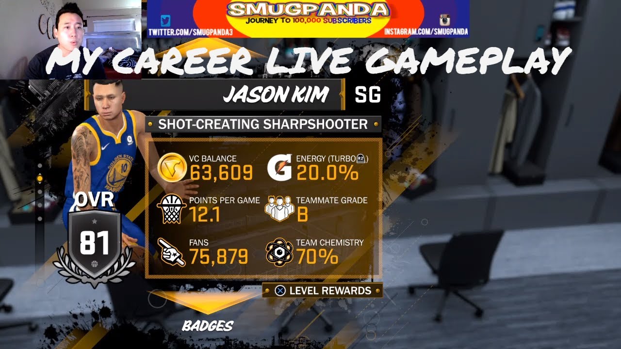 NBA 2K18 OVERALL 81 MY CAREER SHOT CREATING SHARPSHOOTER - YouTube