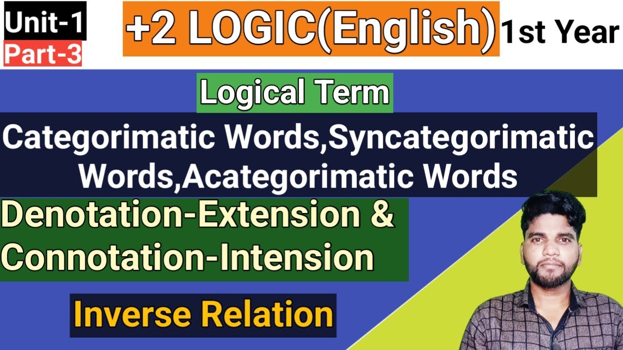 Logical Term, Denotation Extension and Connotation Intension,+2 logic - YouTube