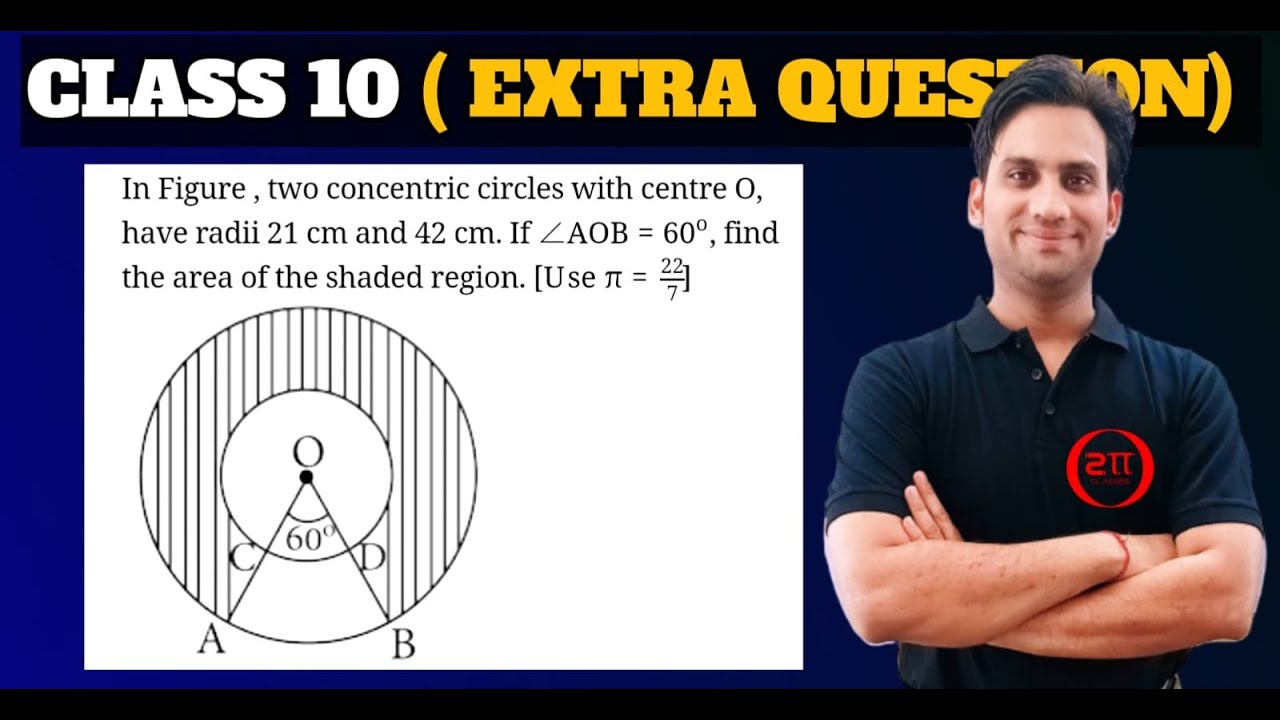 In figure, two concentric circles with centre O, have radii21 cm and 42 ...