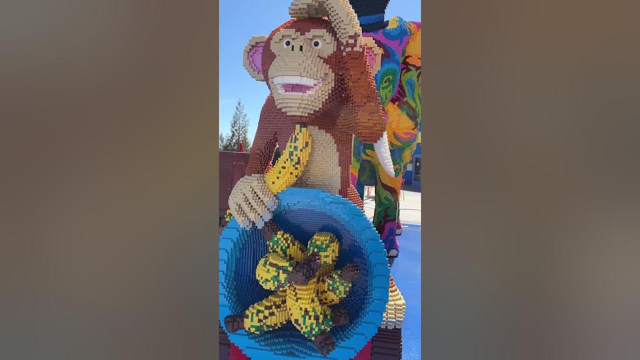 LEGO Monkey Steals All the Bananas #lego #legolandnewyork - YouTube