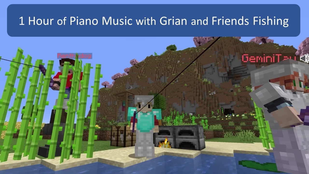 Relaxing Piano Music 1hr with Grian Fishing - YouTube