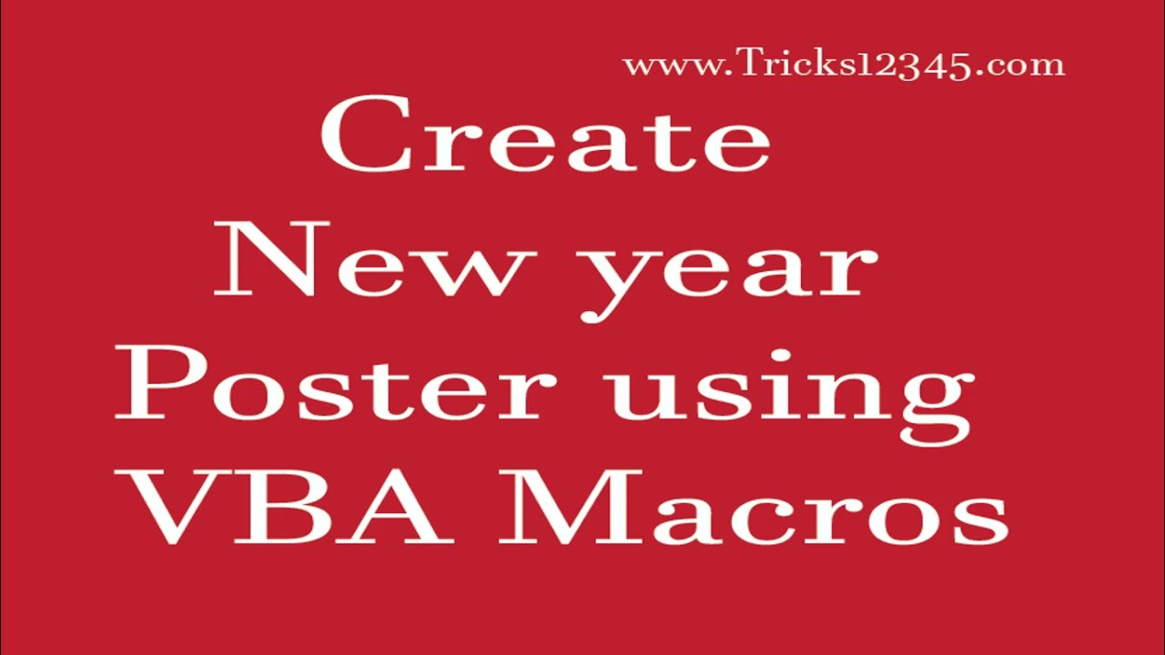 Create New Year Poster by Using VBA Macros - YouTube