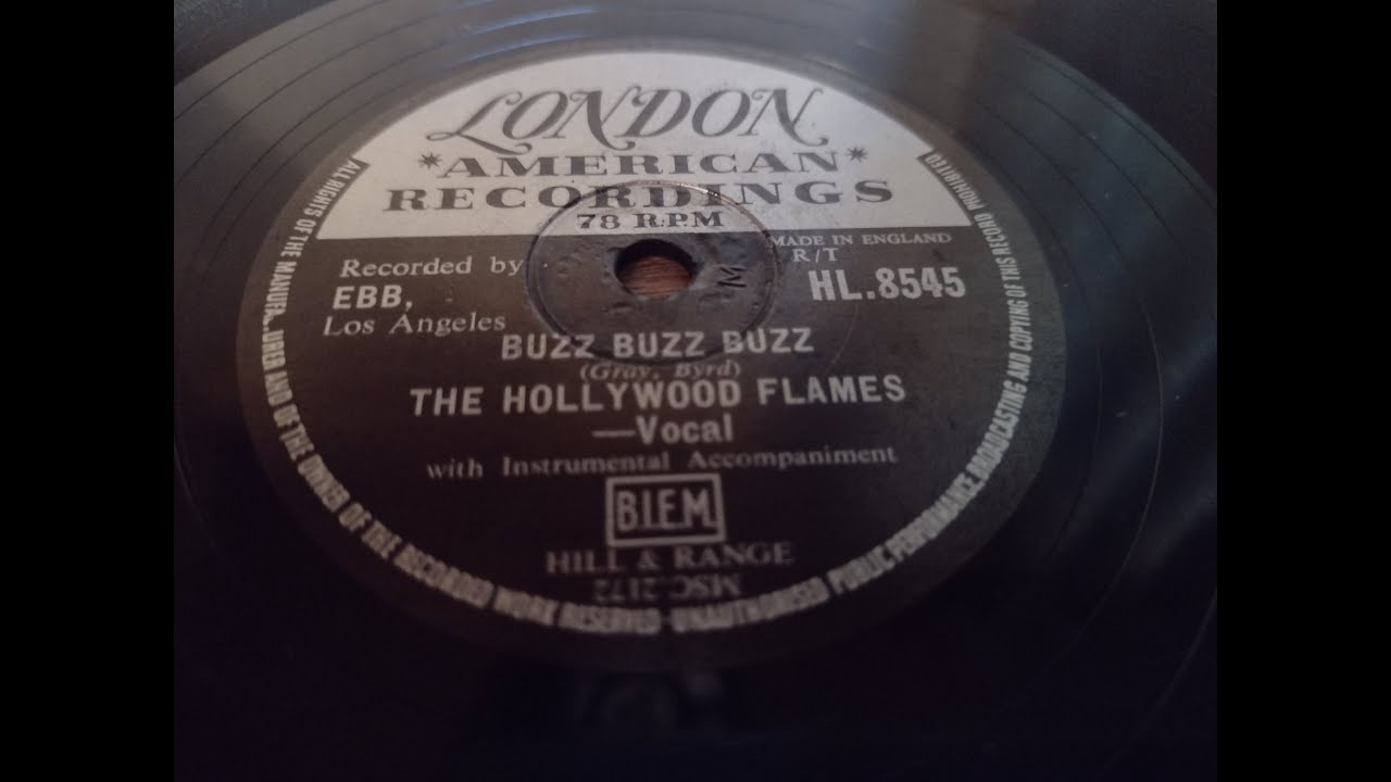 Buzz Buzz Buzz - The Hollywood Flames - 78rpm - YouTube