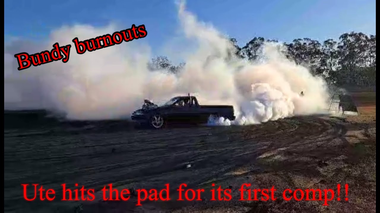 Bundy burnouts with the blown skid ute - YouTube