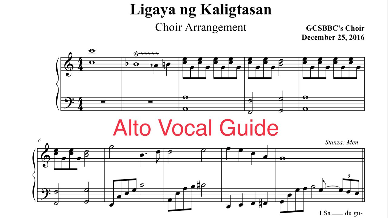 Alto Vocal Guide - Ligaya ng Kaligtasan - YouTube