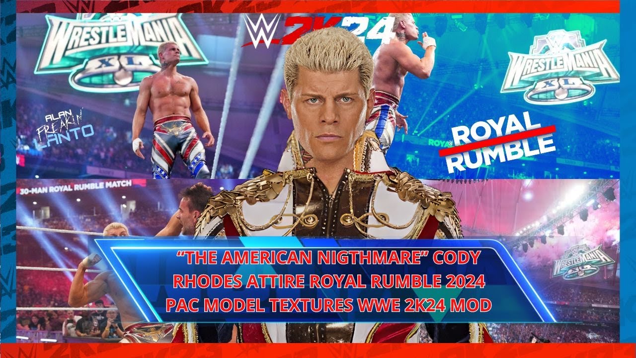 “THE AMERICAN NIGTHMARE” CODY RHODES ATTIRE ROYAL RUMBLE 2024 PAC MODEL ...