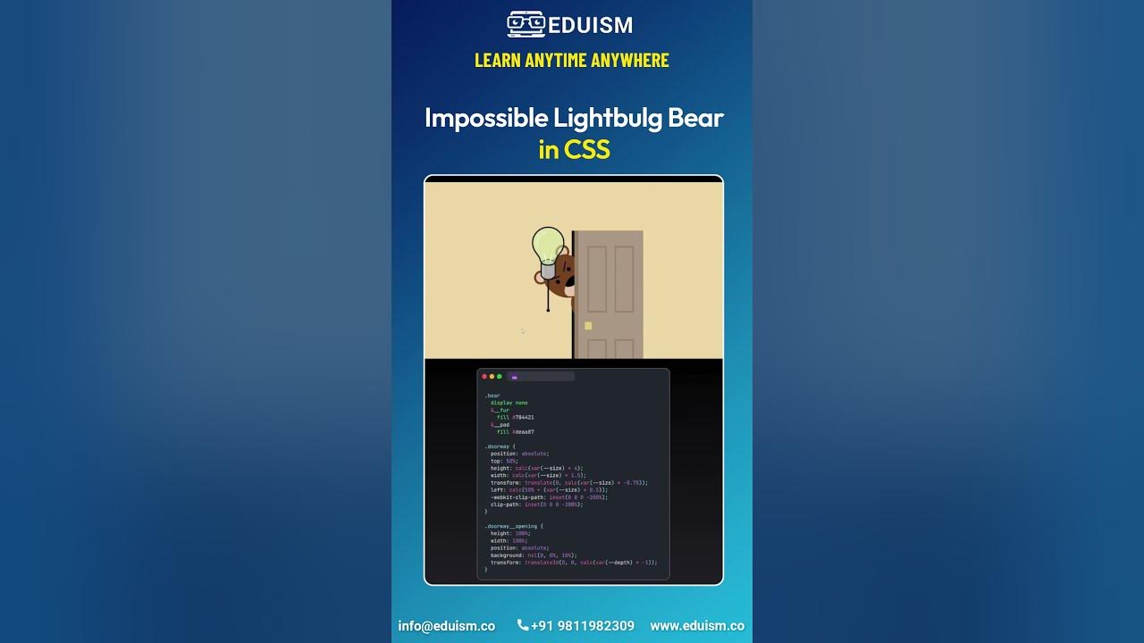 Impossible Lightbulg Bear in CSS! #css #html #programminglanguage #ml #js #java #ai #webdev # ...