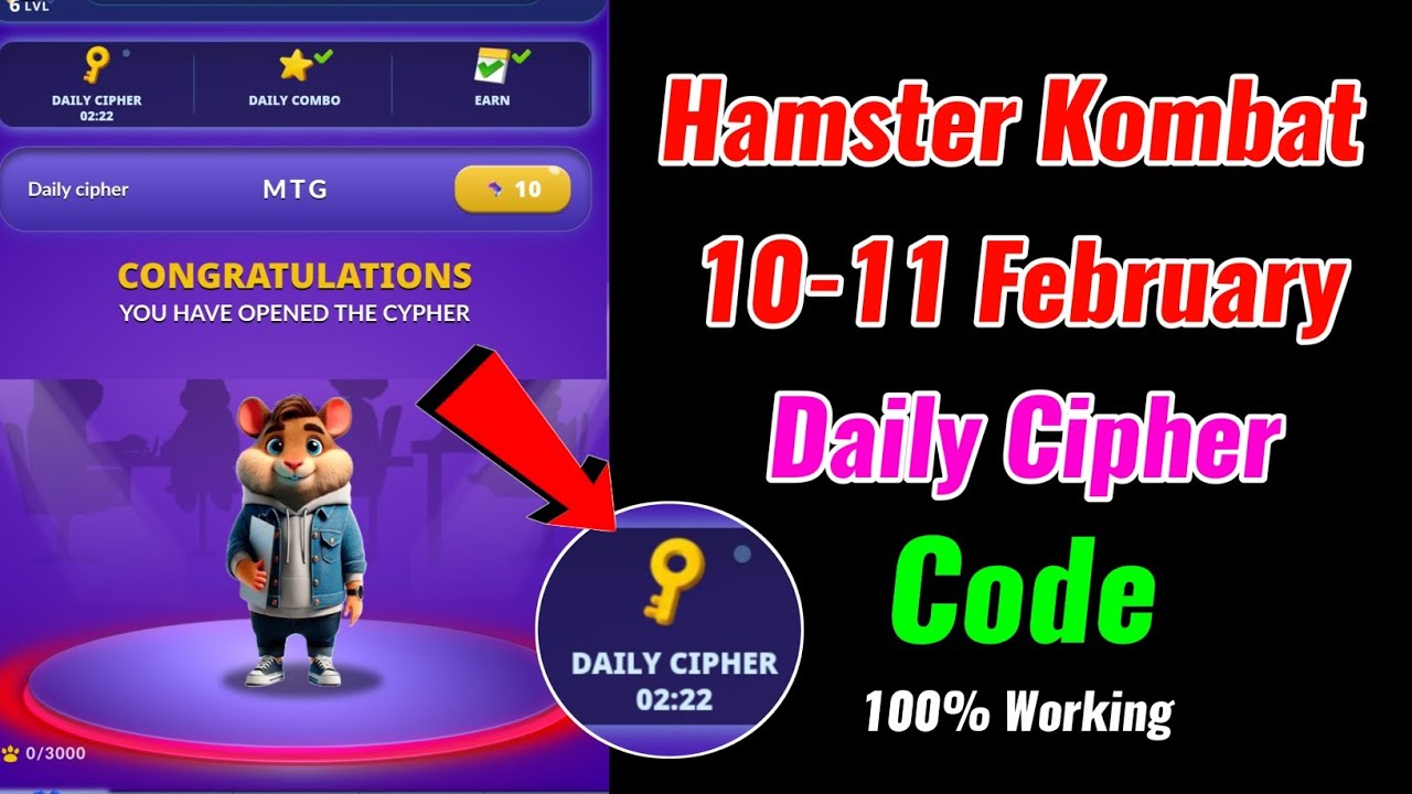 Hamster Kombat GameDev Daily Cipher Code | 10-11 February Hamster Kombat Dail Cipher Code - YouTube