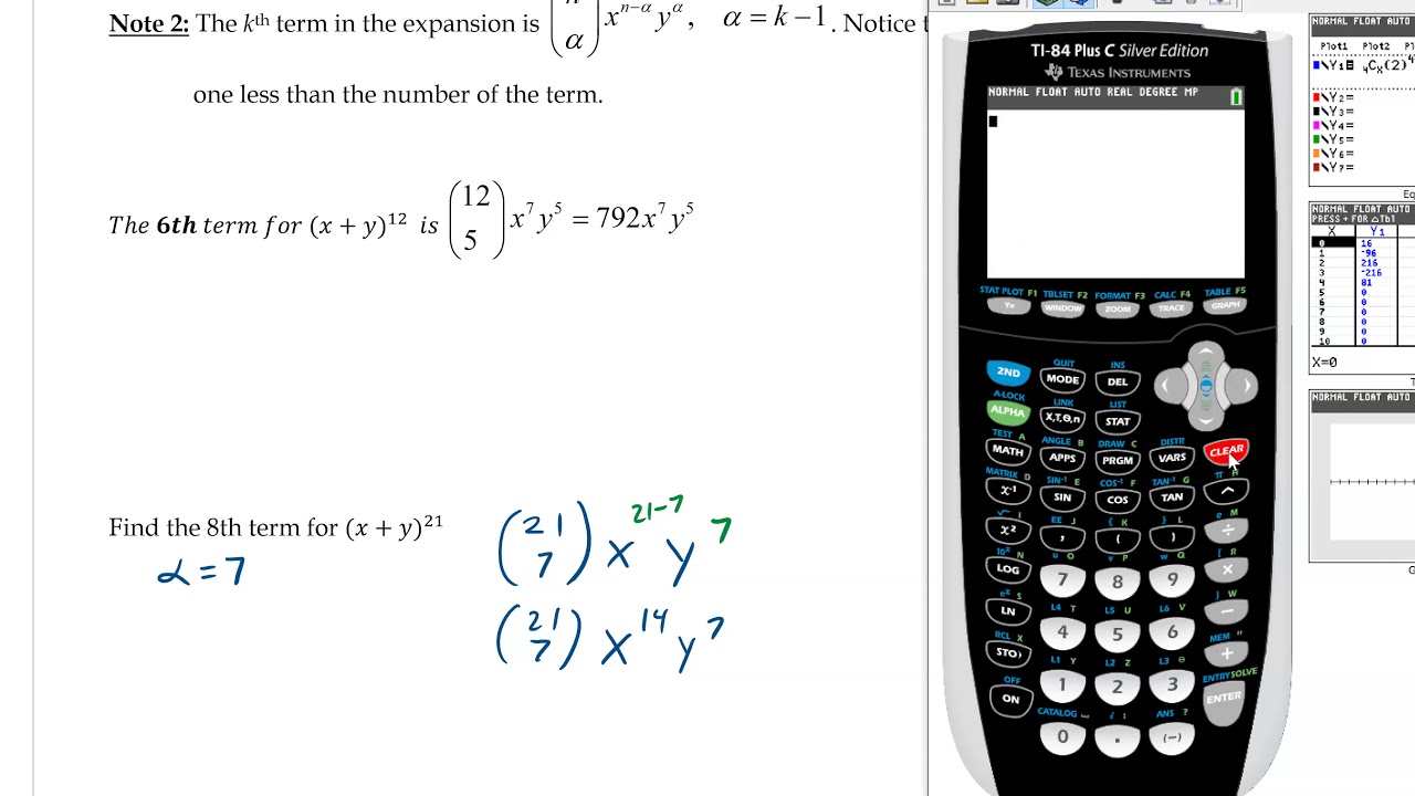 11 7 d binomial expansion finding the kth term - YouTube
