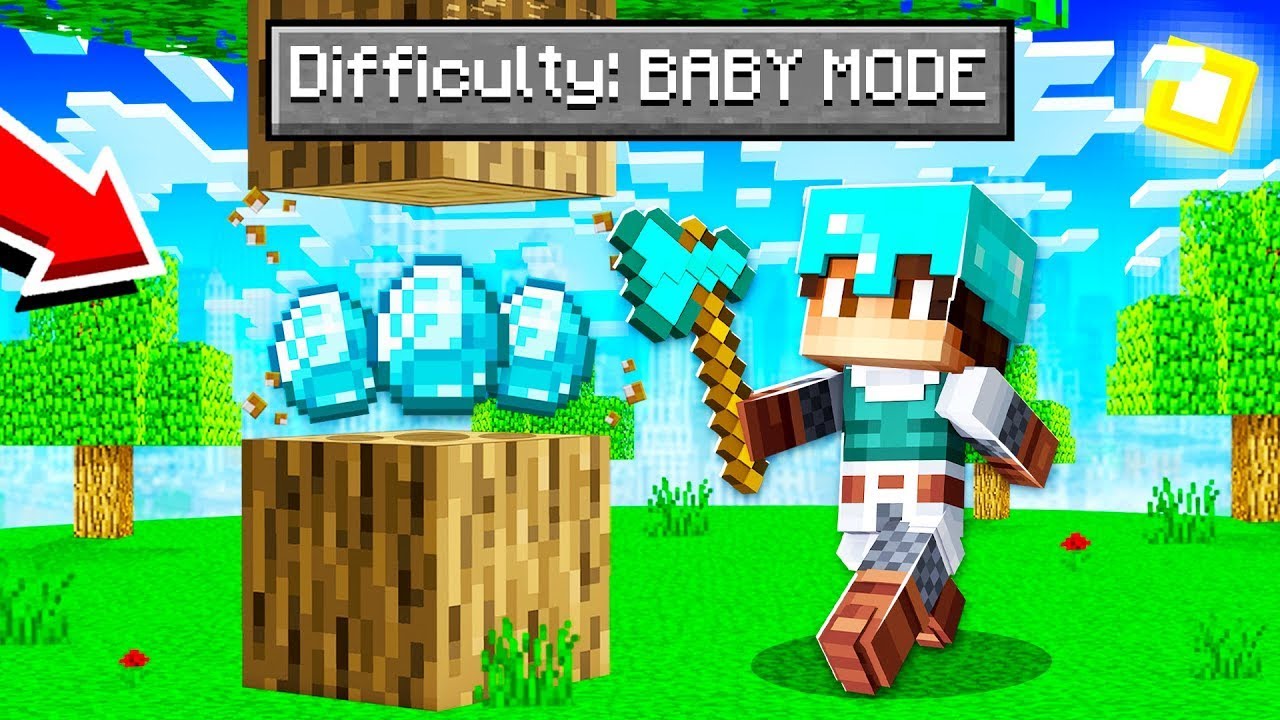 Minecraft, But With "Baby Mode" Difficulty.. - YouTube