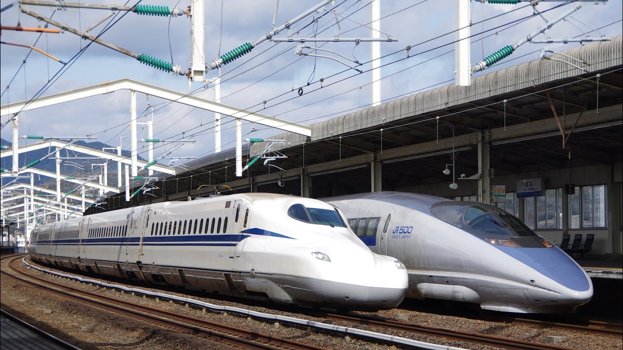 500系 V3編成を追い抜くN700S H1編成 - YouTube