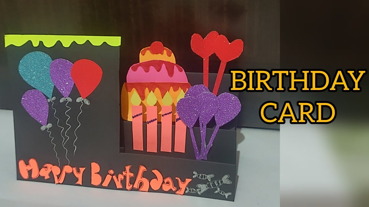 how to make Birthday Card step by step | greeting card making| Suchi ...