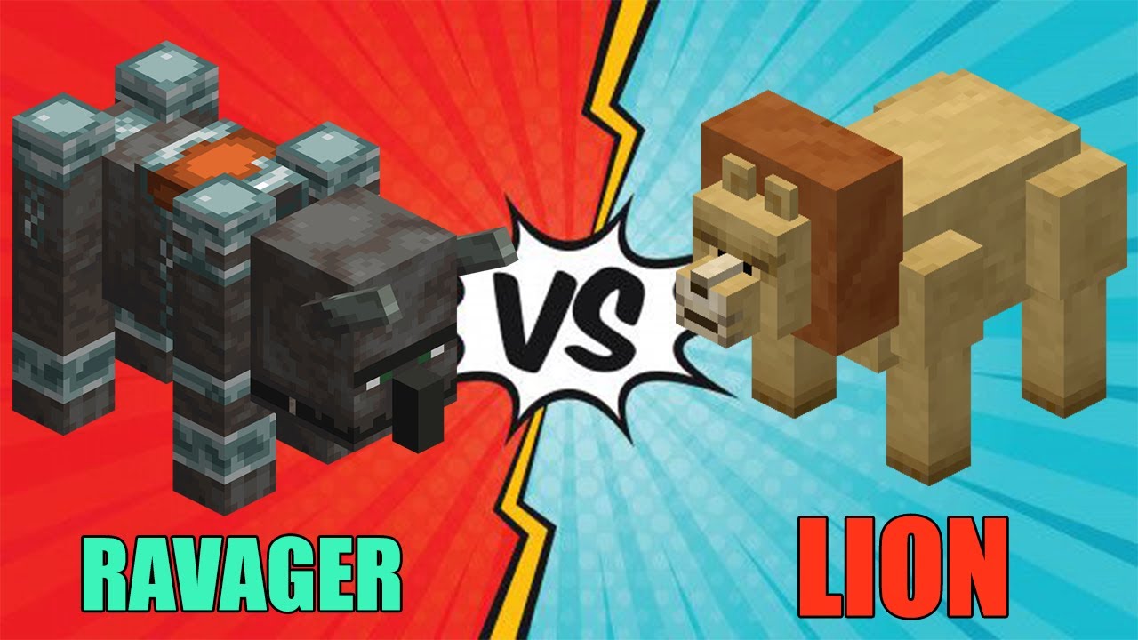 RAVAGER VS LION FIGHT IN MINECRAFT |MINECRAFT MOB BATTLE| - YouTube
