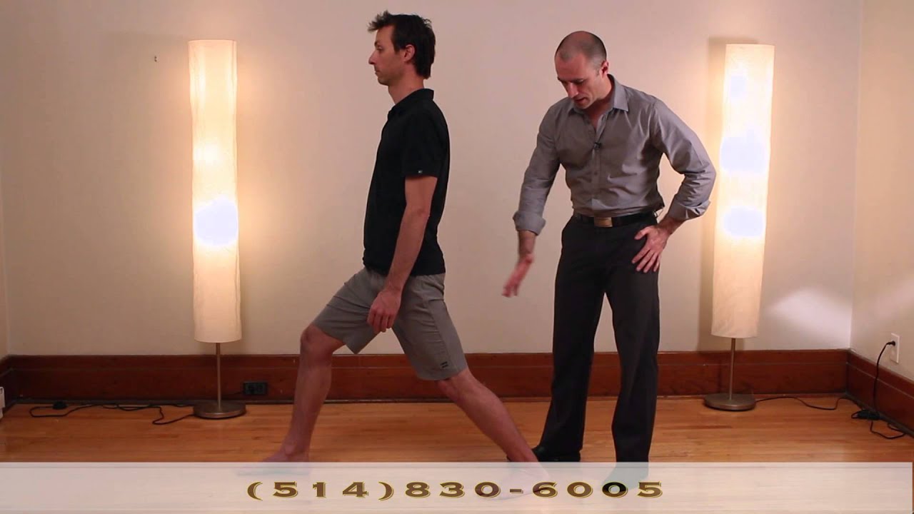 Exercice d'assouplissement du mollet - YouTube