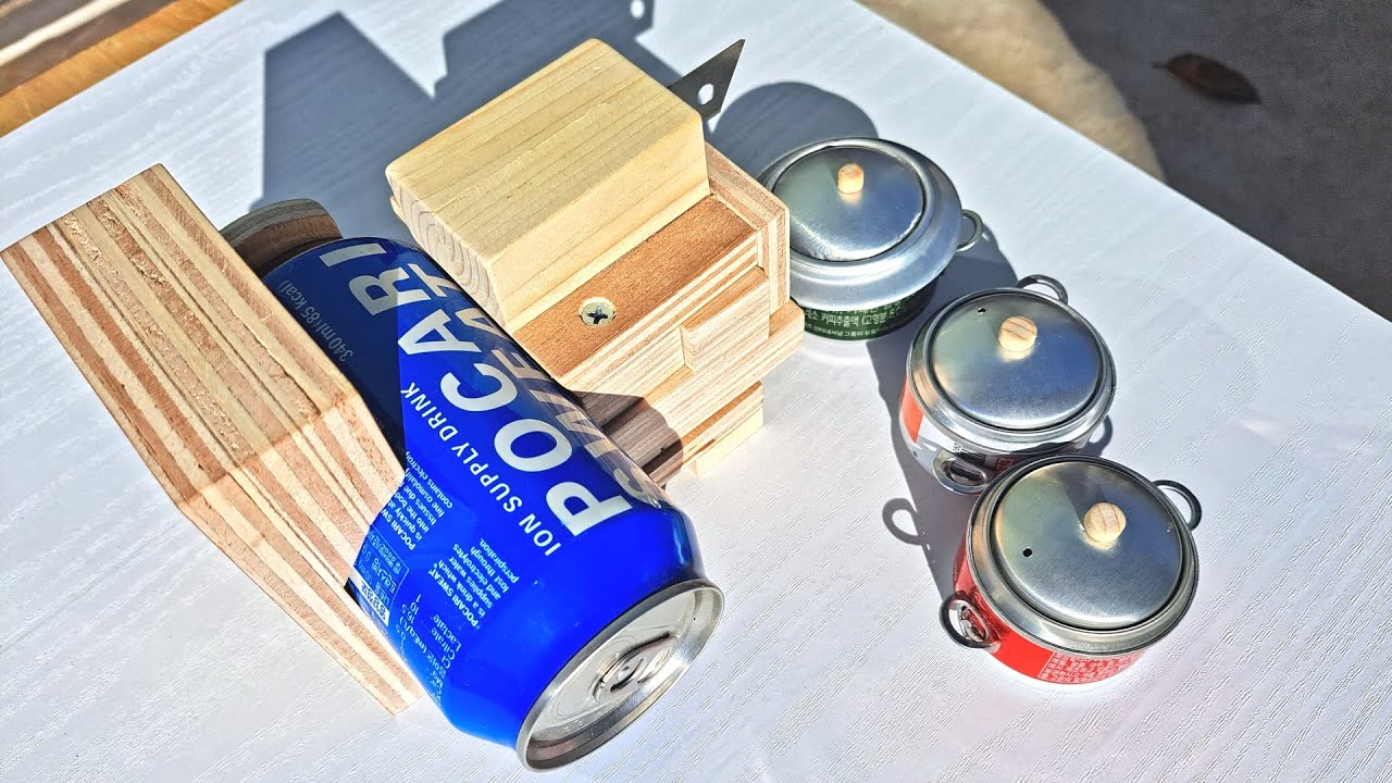 음료수 캔 자르는 기구와 냄비 만들기(Beverage can cutter and pot making) - YouTube