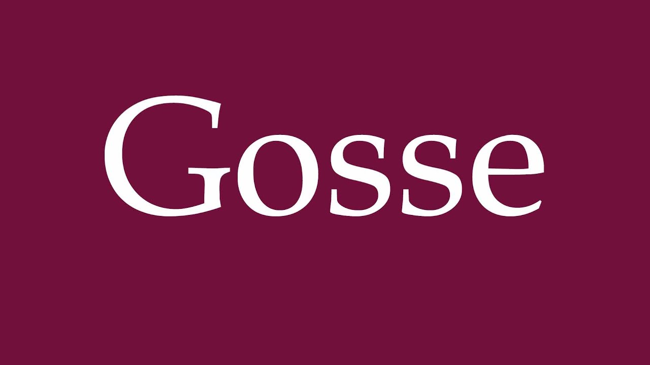 How to Pronounce ''Gosse'' Correctly in German - YouTube