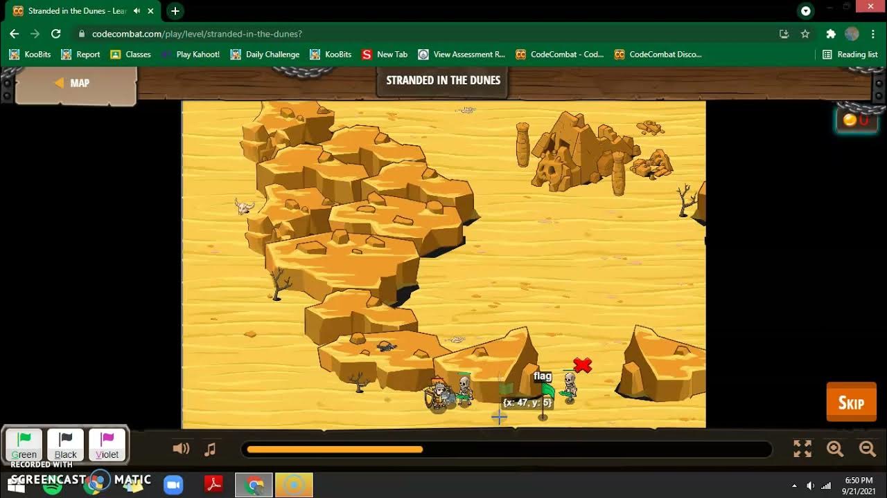 codecombat: sarven desert - stranded in the dunes solution - YouTube