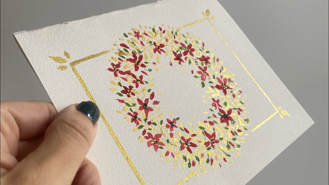 Beautiful EASY Hand-painted Christmas Cards! 😍 - YouTube