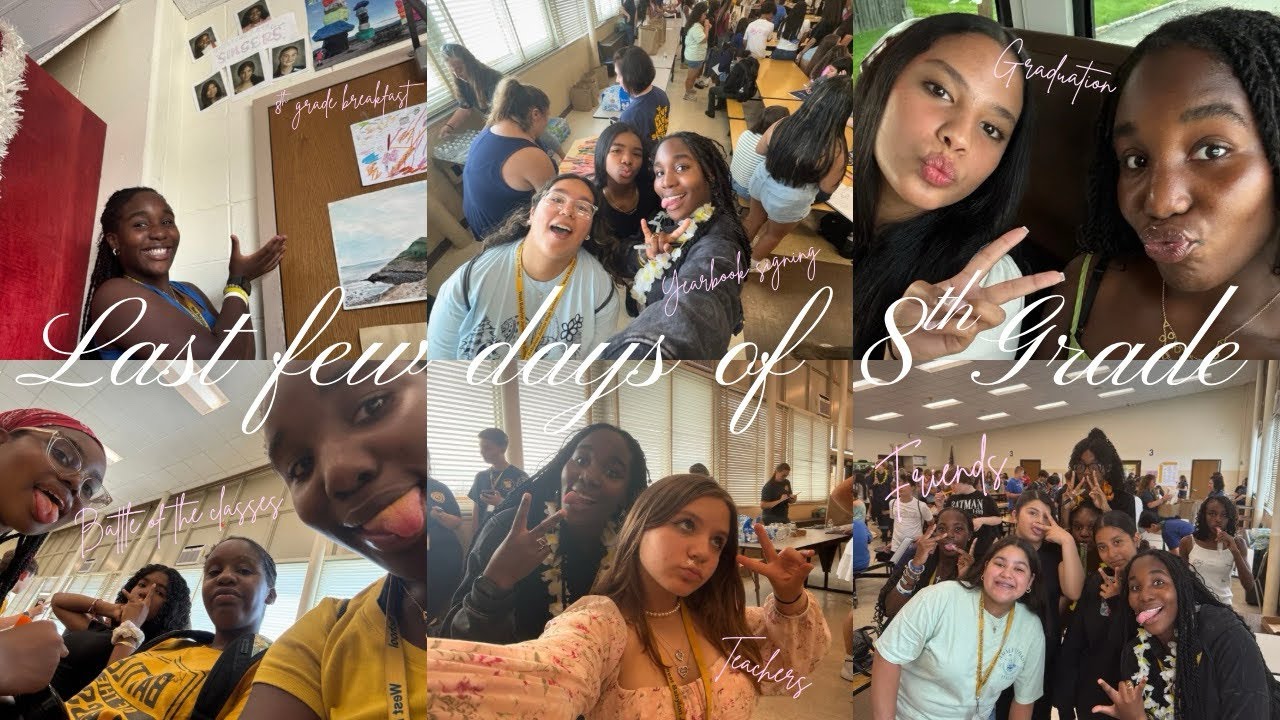 LAST FEW DAYS OF 8TH GRADE!😭🥳 | friends, teachers, yearbooks - YouTube