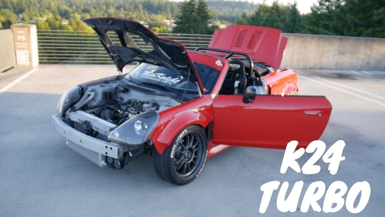 450HP K24 Turbo Toyota MR2 Spyder Walkaround! | Engine Parts List - YouTube