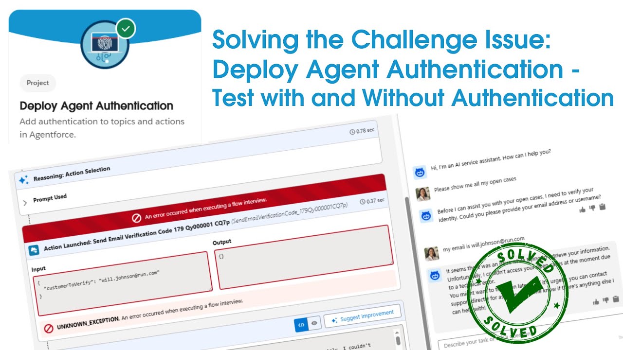 Solving the Challenge Issue: Deploy Agent Authentication - Test with ...