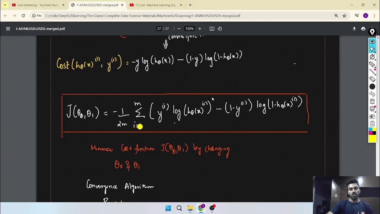 Live -Machine Learning Day 2 by narendra - YouTube
