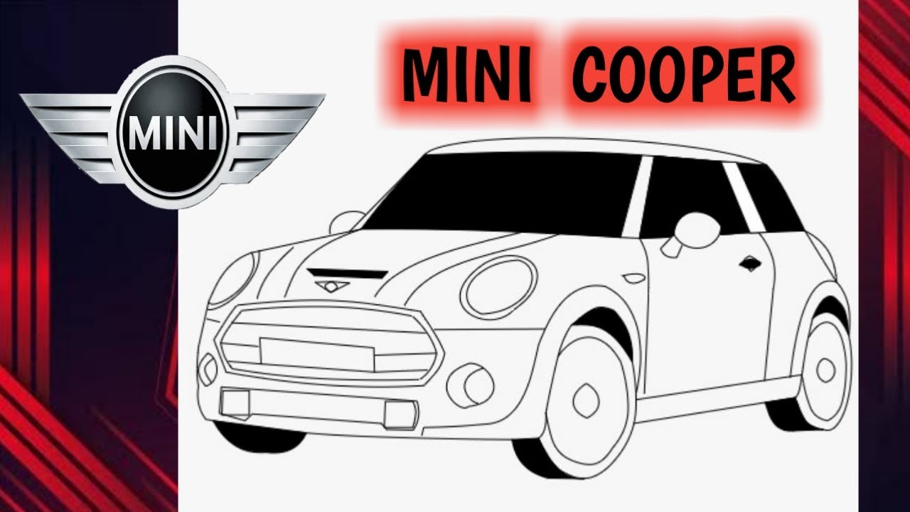MINI COOPER DRAWING - HOW TO DRAW MINI COOPER - YouTube