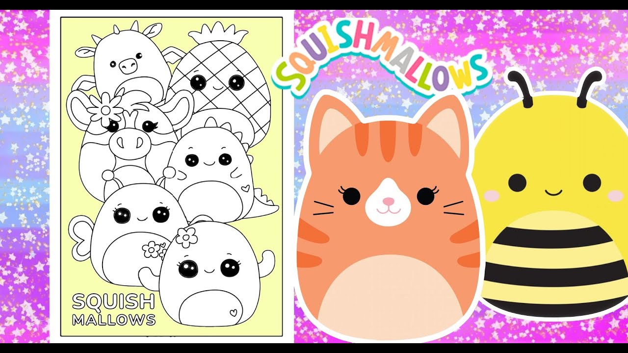 Cute SQUISHMALLOWS Coloring Page Plushies Soft SQUISHMALLOWS Animal ...