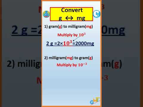 gram(g) to milligrams (mg)convert #maths#basic#formula #convert #gram# ...