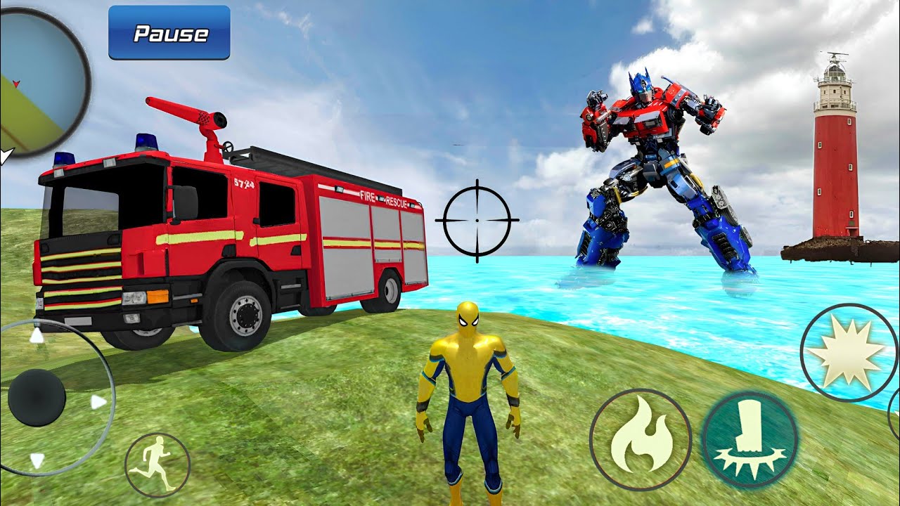 Spider Rope Hero Gangstar Vegas Crime City Simulator Robot in the City ...