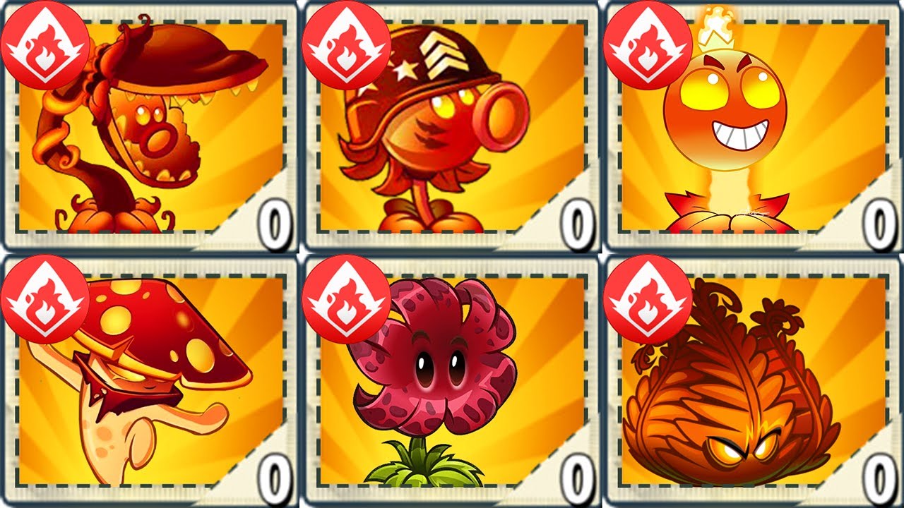 All FIRE Plants Power-Up in Plants vs Zombies 2 Final Bosses - YouTube