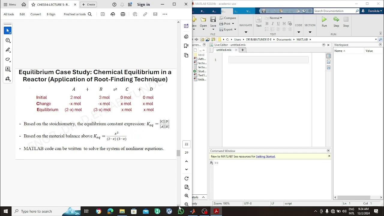 CHE334 - MATLAB - Root-Finding Techniques - Week Ten - First Lecture - YouTube
