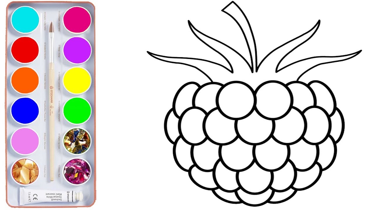 Rasp Berry Drawing and Coloring - Coloring Pages For Kids - Coloring ...