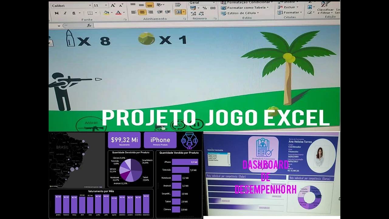 Projetos VBA, Dash Excel, Power BI e Jogo Excel - YouTube